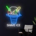 Shave Ice Neon Sign, Shave Ice Led Sign, Shave Ice Hawaiian Led Light ...