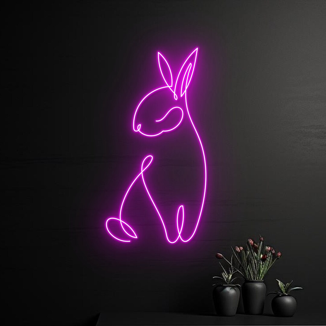 Rabbit Neon Sign, Bunny Neon Light, Easter Rabbit Led Light, Easter ...