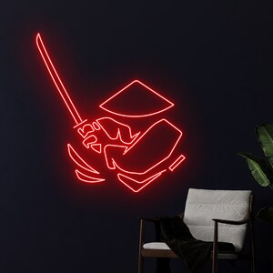Samurai Neon Sign, Samurai Led Sign, Japan Military Led Light, Japanese ...