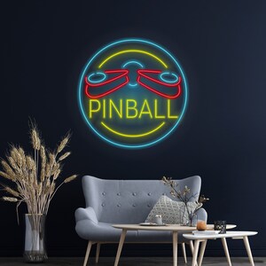 Pinball Neon Sign, Wall Decor, Arcade Neon Sign, Custom Neon Sign, Game ...