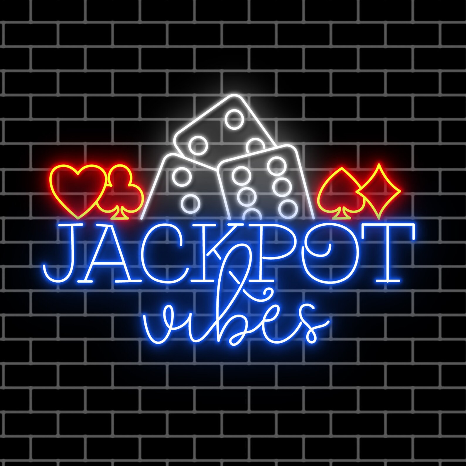 Jackpot Vibes Neon Sign, Casino Neon Sign, Wall Decor, Casino Led Light ...