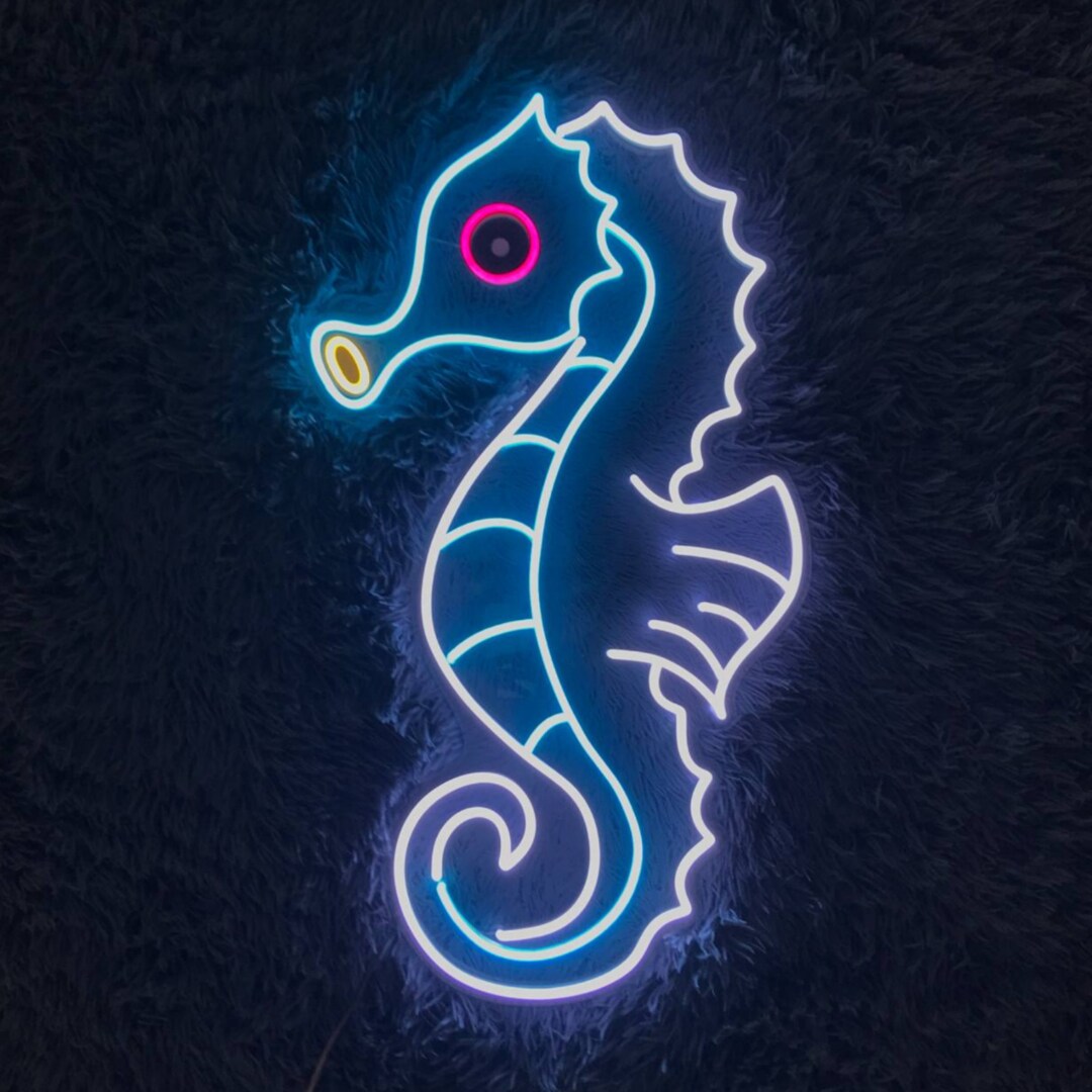 Colorful Seahorse Led Sign, Seahorse Neon Sign, Wall Decor, Seahorse ...