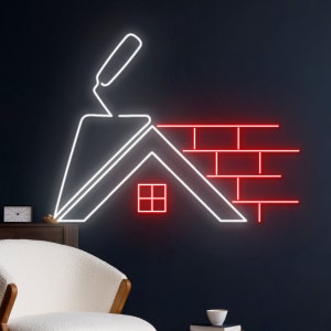 House Building Led Sign, Construction Neon Light, Architecture Neon ...