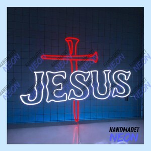 Jesus Cross Neon Sign, Jesus Cross Led Sign, Jesus Cross Thanksgiving ...