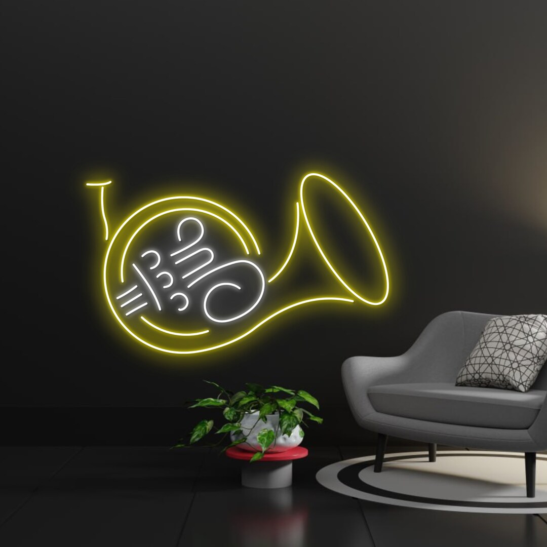 French Horn Neon Sign, French Horn Led Sign, French Horn Led Lights ...