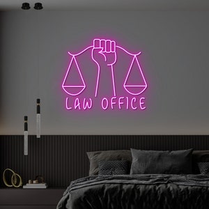 Personalized Law Office Neon Sign, Custom Scales of Justice Neon Lights ...