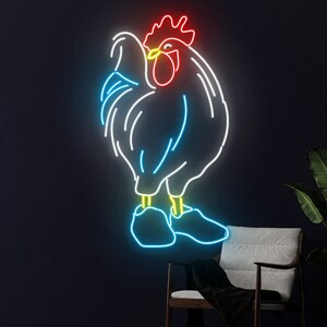 Chicken Neon Sign, Chicken Led Sign, Chicken Neon Light, Animal Led ...