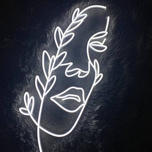 Abstract Face Neon Sign, Woman Face Led Sign, Face Led Light, Custom ...