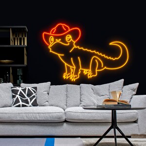 Cowboy Lizard Neon Sign, Cowboy Lizard Led Signs, Cowboy Lizard Led ...