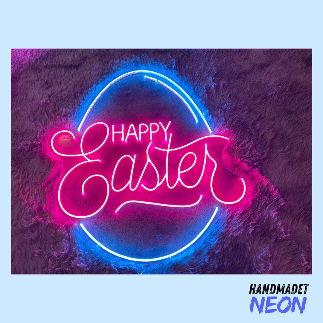 Happy Easter Egg Neon Sign, Egg Easter Led Sign, Happy Easter Neon ...