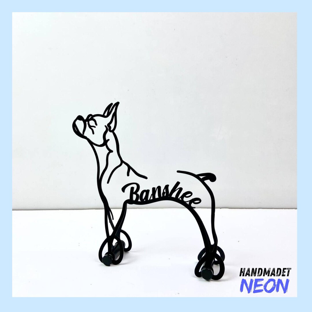 Custom Boxer Dog Metal Desk, Boxer Dog Minimalist Metal Table Sign ...