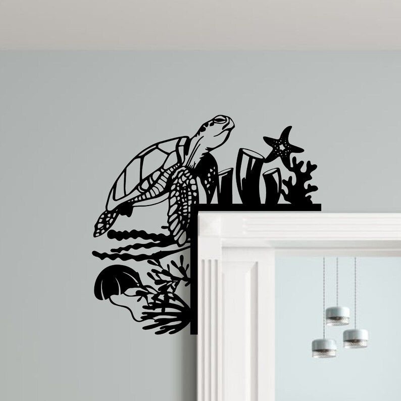Personalized Turtle Door Corner Metal Wall Art, Turtle Metal Sign Door ...