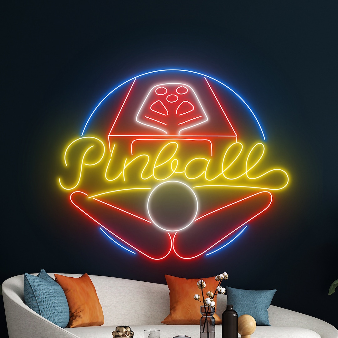 Pinball Neon Sign, Pinball Retro Led Light, Pinball Neon Light, Retro ...