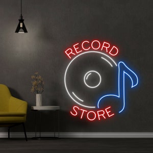 Record Store Neon Sign, Record Store LED Sign, Record Store Neon LED ...