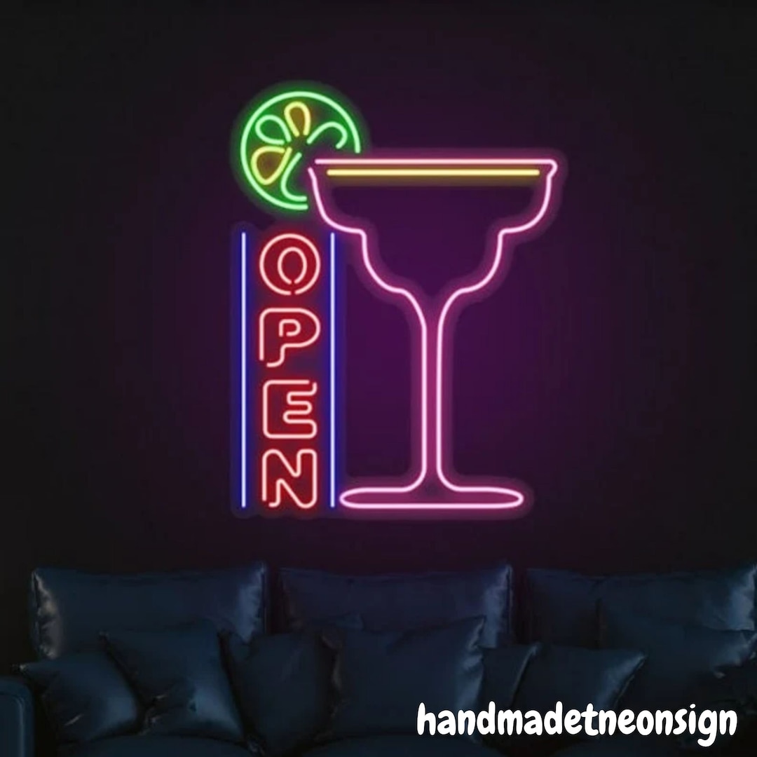 Bar Open Led Sign, Open Led Sign, Wall Decor, Cocktails Neon Sign ...