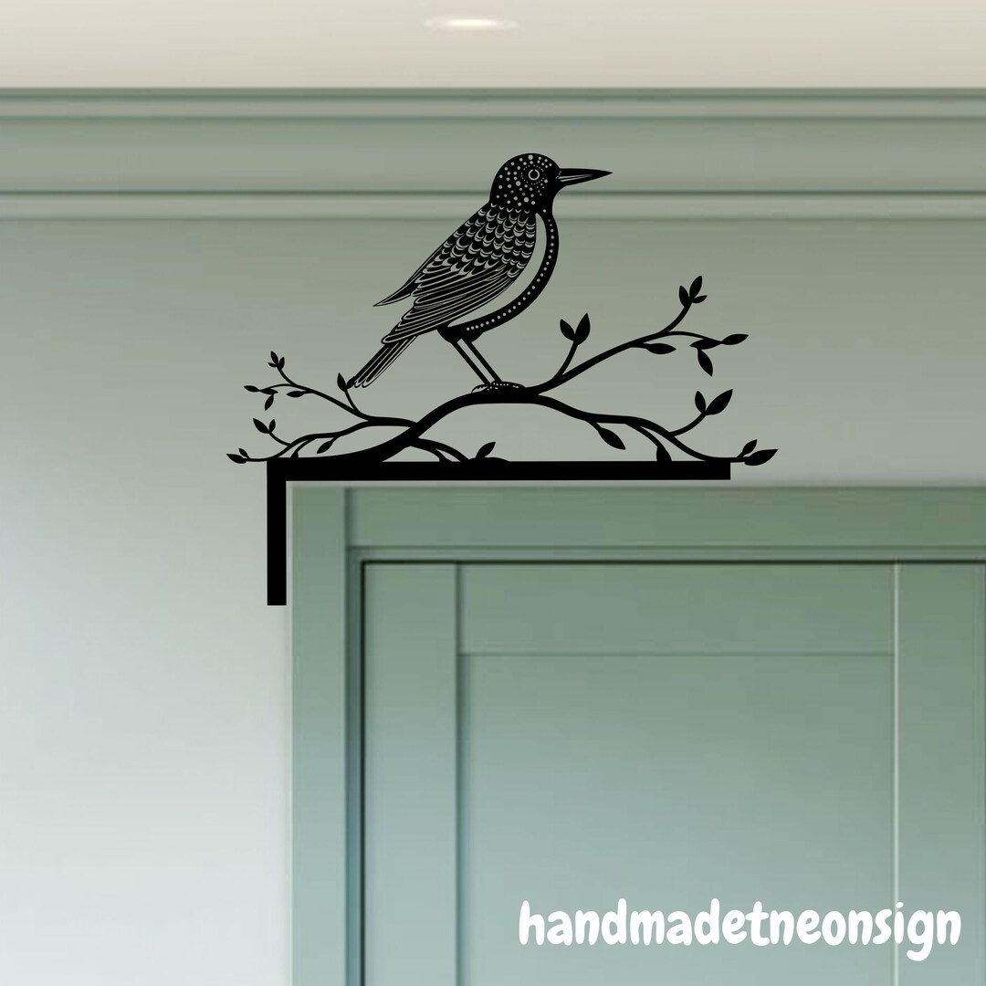 Personalized Starling Bird Door Corner Sign, Starling Bird Metal Door ...