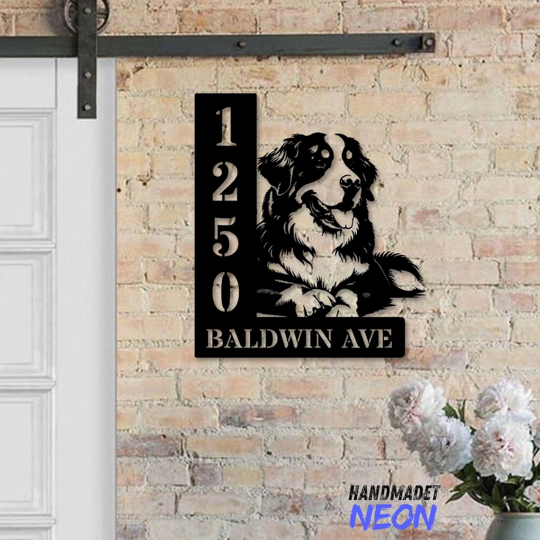 Personalized Bernese Mountain House Number Bernese Mountain Dog Home ...