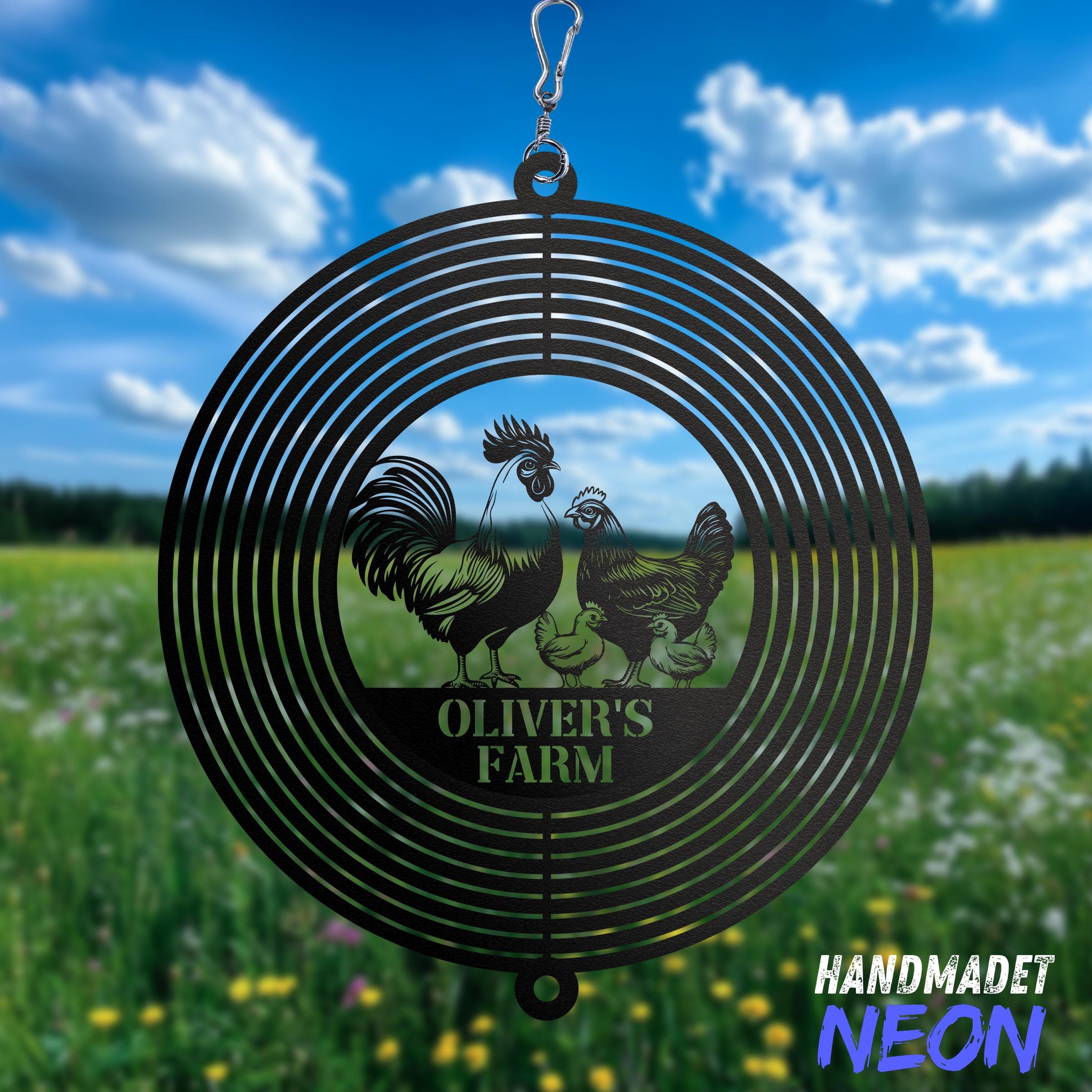 Custom Chicken Wind Spinner 3D Kinetic Garden Decor Yard Art Sculpture ...