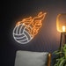 Fire Volleyball Neon Sign Burning Volleyball Ball Neon Light - Etsy
