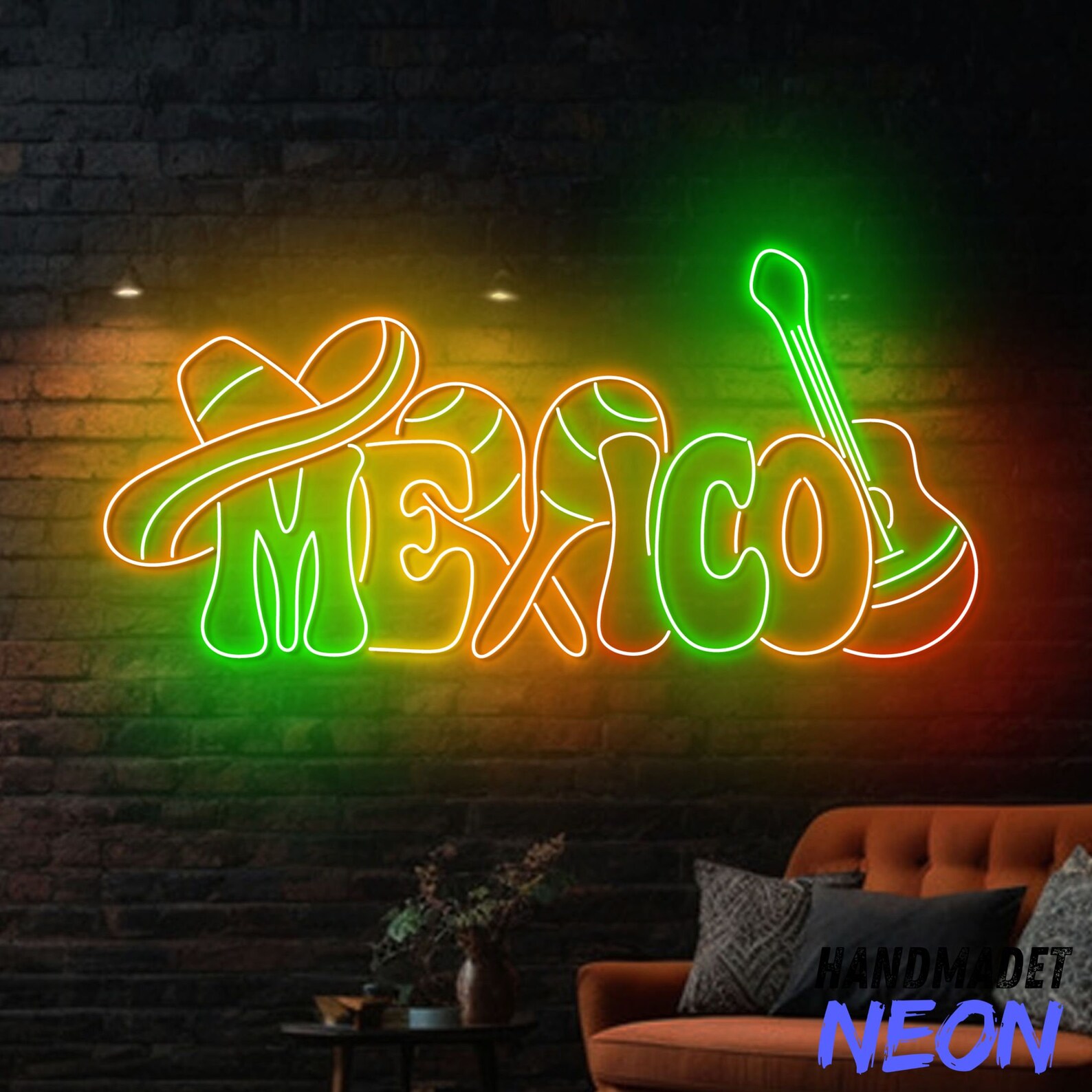 Mexico Neon Sign, Mexico Sombrero Hat Led Sign, Fiesta Mexico Neon ...