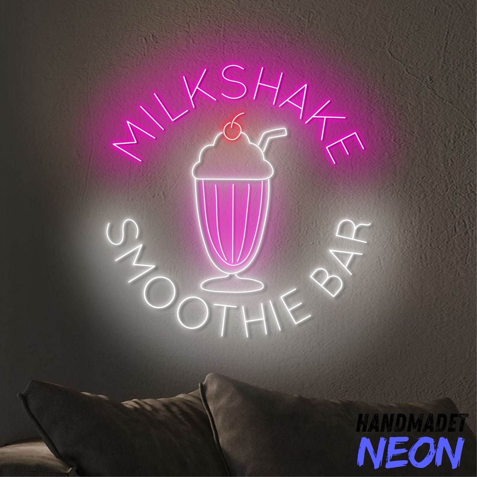 Milkshake Smoothie Bar Neon Sign, Milkshake Led Sign, Smoothie Neon ...