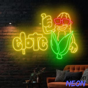 Mexican Elote Neon Sign, Elote Corn Led Sign, Elote Led Light, Elote ...