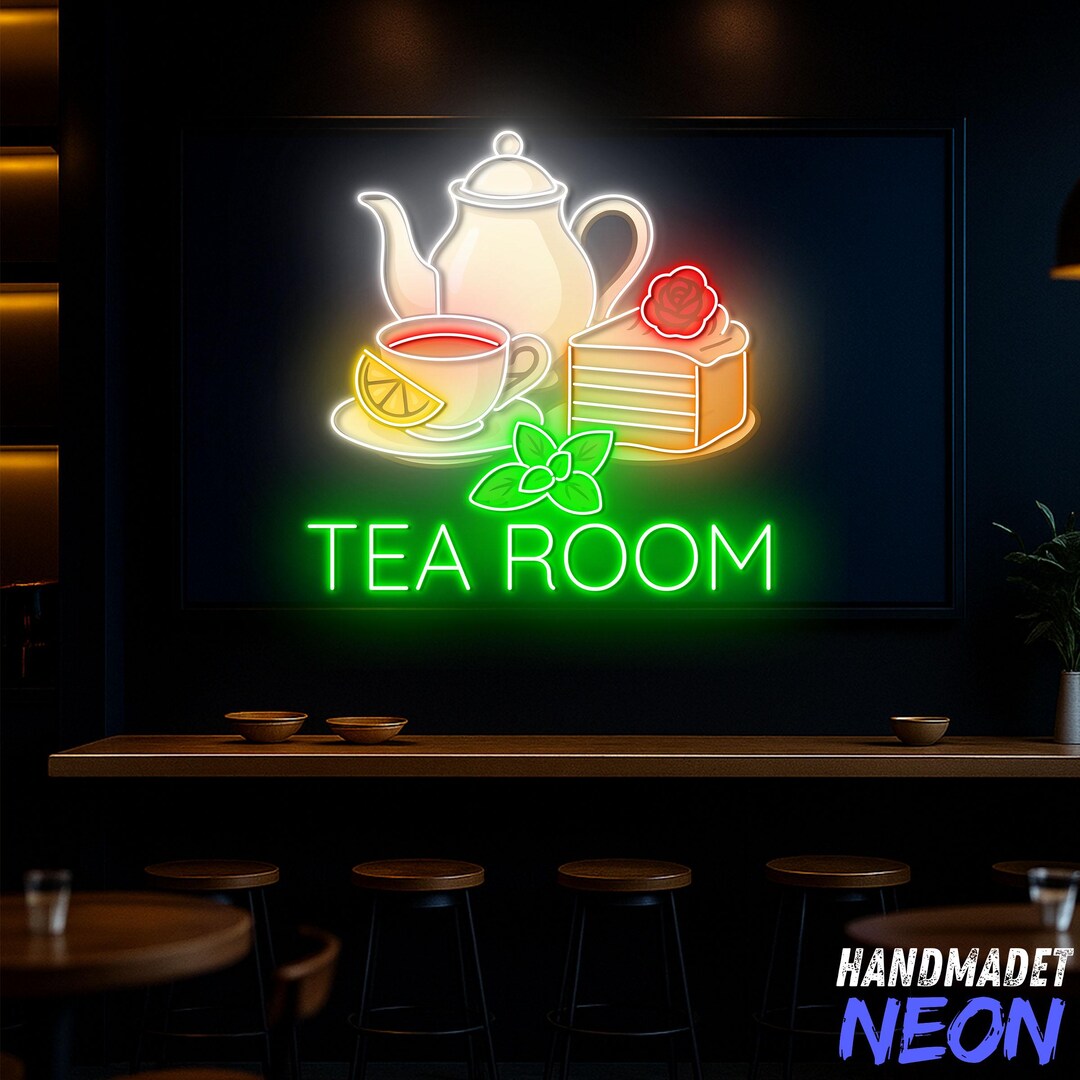 Tea Room Neon Sign, Teapot Led Light, Custom Neon Sign, Tea Room Wall ...