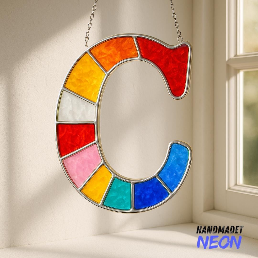 Personalized Monogram Stained Glass: Initial Hanging Letters, Handmade ...
