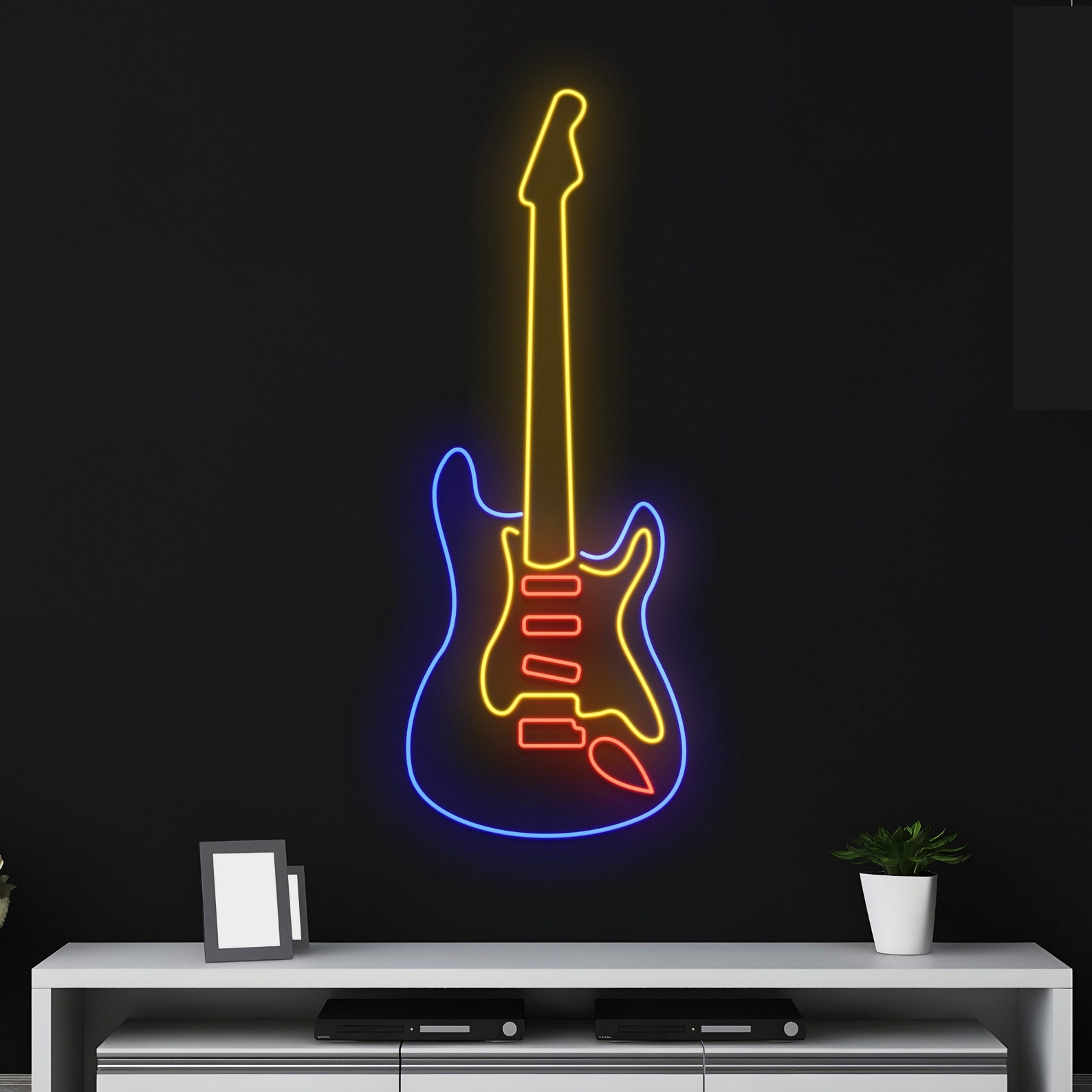 Custom Guitar Led Sign, Electric Guitar Neon Light, Guitar Shop Store ...