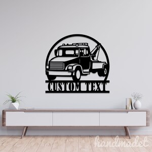 Personalized Wrecker Tow Truck Metal Wall Sign, Vehicle Metal Wall ...