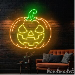 Halloween Pumpkin Neon Sign, Pumpkin Led Sign, Pumpkin Halloween Neon ...