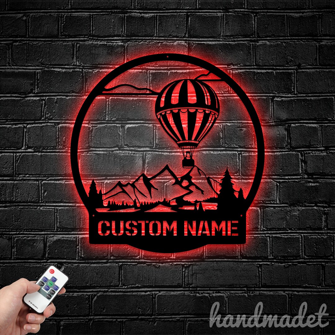 Personalized Hot Air Balloon Metal Wall Sign, Balloon Flight Metal Wall ...