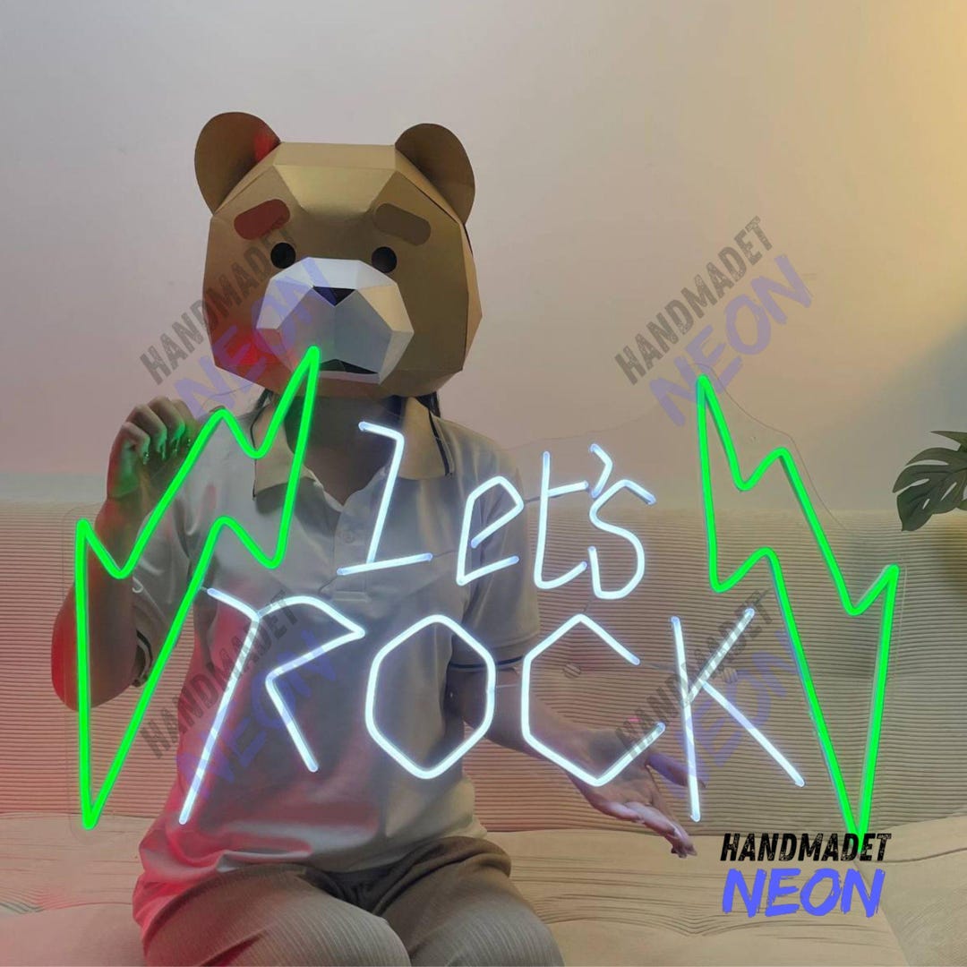 Let's Rock Led Sign, Rock N Roll Neon Light, Rock Neon Sign, Music Led ...