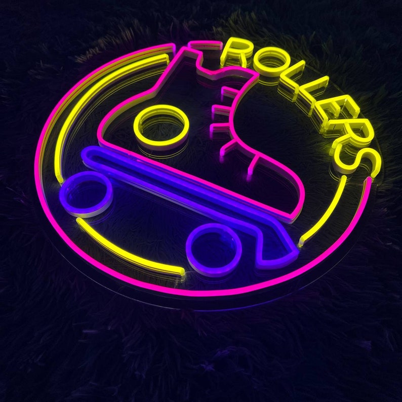 Roller Skate Neon Sign, Roller Skate Led Sign, Wall Decor, Roller Skate ...