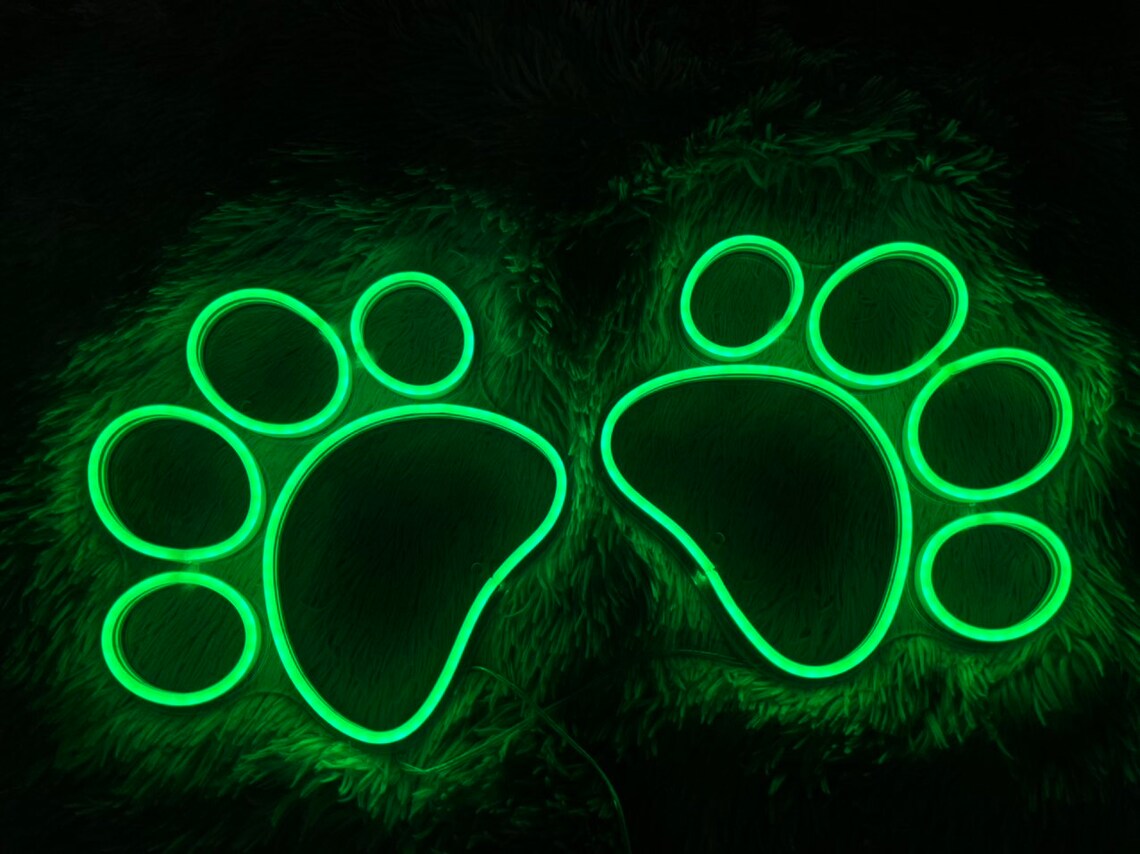 Paw Led Sign Paw Neon Sign Wall Decor Paw Neon Sign Custom - Etsy