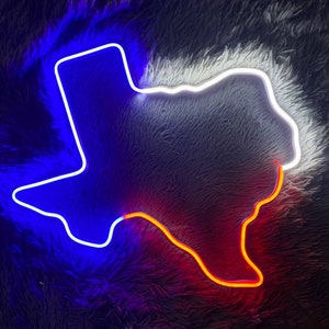 Texas Map Led Sign Texas Led Sign, Wall Decor, Texas Neon Sign, Custom ...