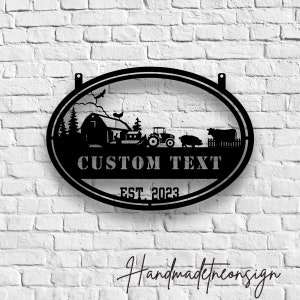 Custom Outdoor Welcome to My Farm Hanging Metal Sign -personalized Farm ...