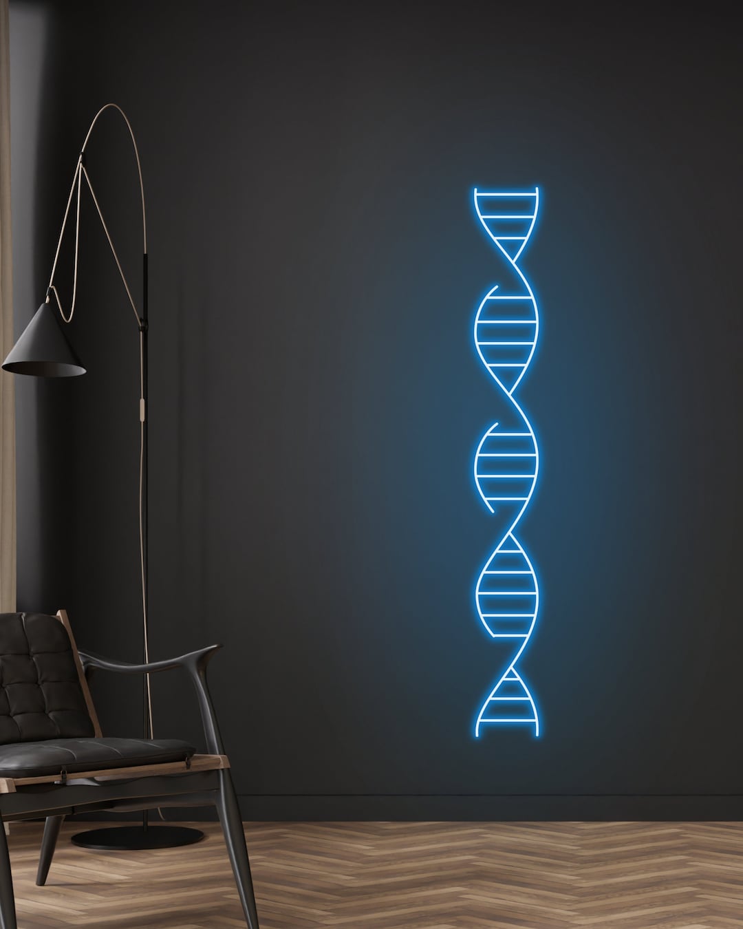 DNA Double Helix Neon Sign, DNA Art, Wall Decor Neon Sign, Biology ...