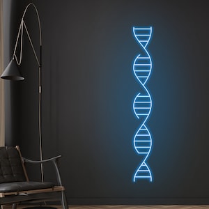 DNA Double Helix Neon Sign, DNA Art, Wall Decor Neon Sign, Biology ...