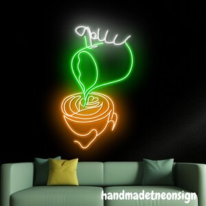Coffee Latte Neon Sign, Coffee Cup Led Sign, Coffee Latte Neon Light ...