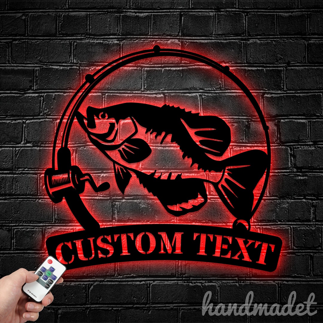 Personalized Crappie Fish Metal Wall Sign, Fish Metal Wall Light ...