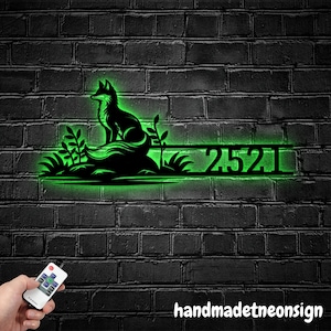 Personalized Fox House Number, Fox Home Number Metal Wall Sign, Fox ...