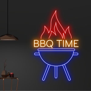 Custom BBQ Time Neon Light, BBQ Neon Sign, Barbecue Led Light, Grill ...