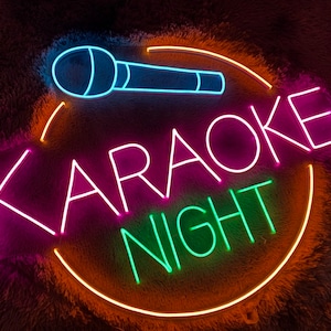 Karaoke Night Led Sign, Karaoke Night Neon Sign, Wall Decor, Karaoke ...