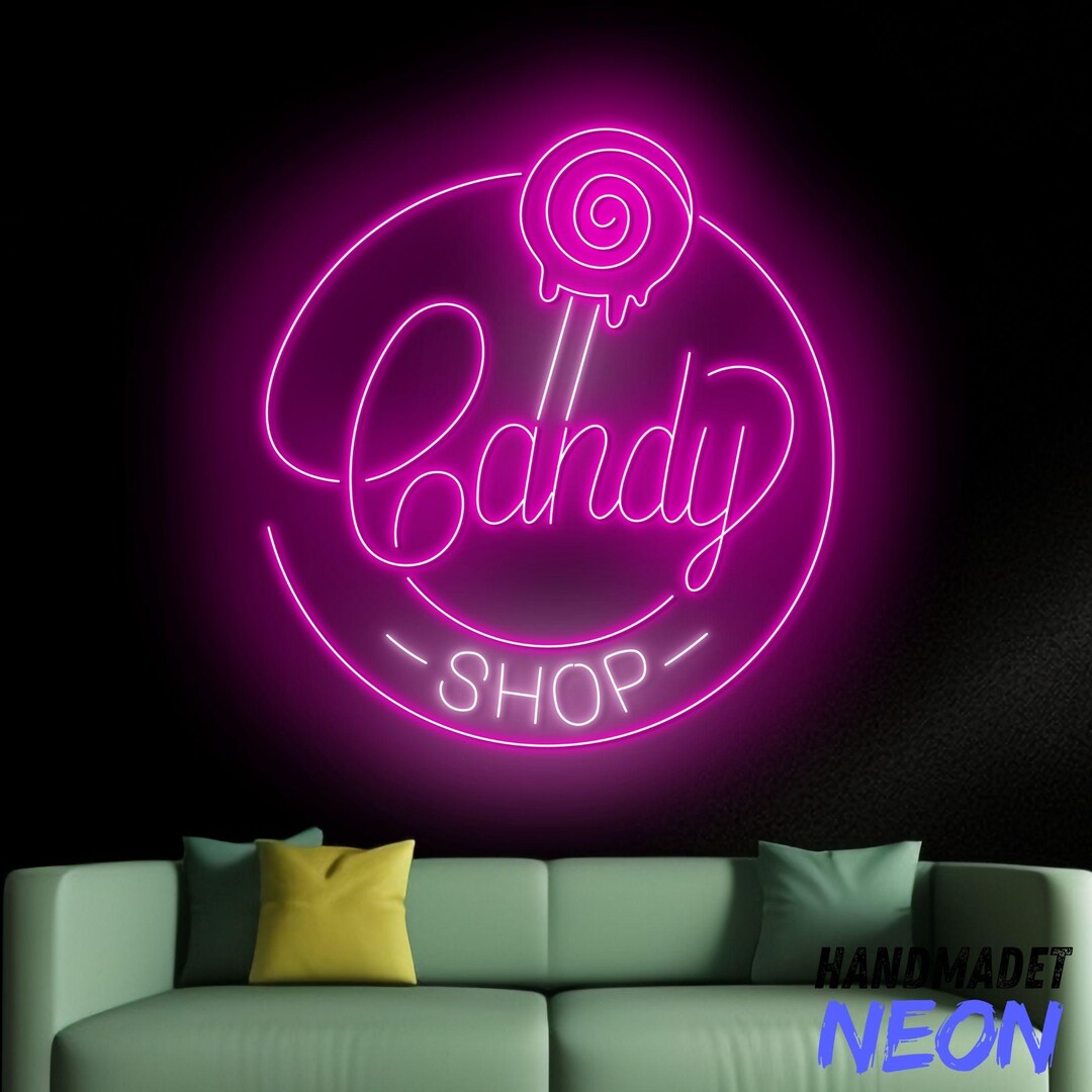 Candy Shop Neon Sign, Lolly Pop Led Sign, Candy Neon Light, Candy Led ...