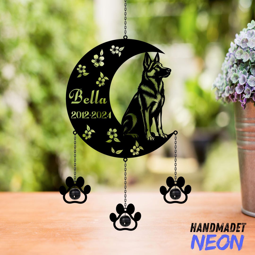 Personalized German Shepherd Memorial Wind Chimes Rattle, Custom German ...