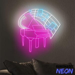 Piano Neon Sign, Music Note Led Sign, Music Piano Led Light, Pianist ...