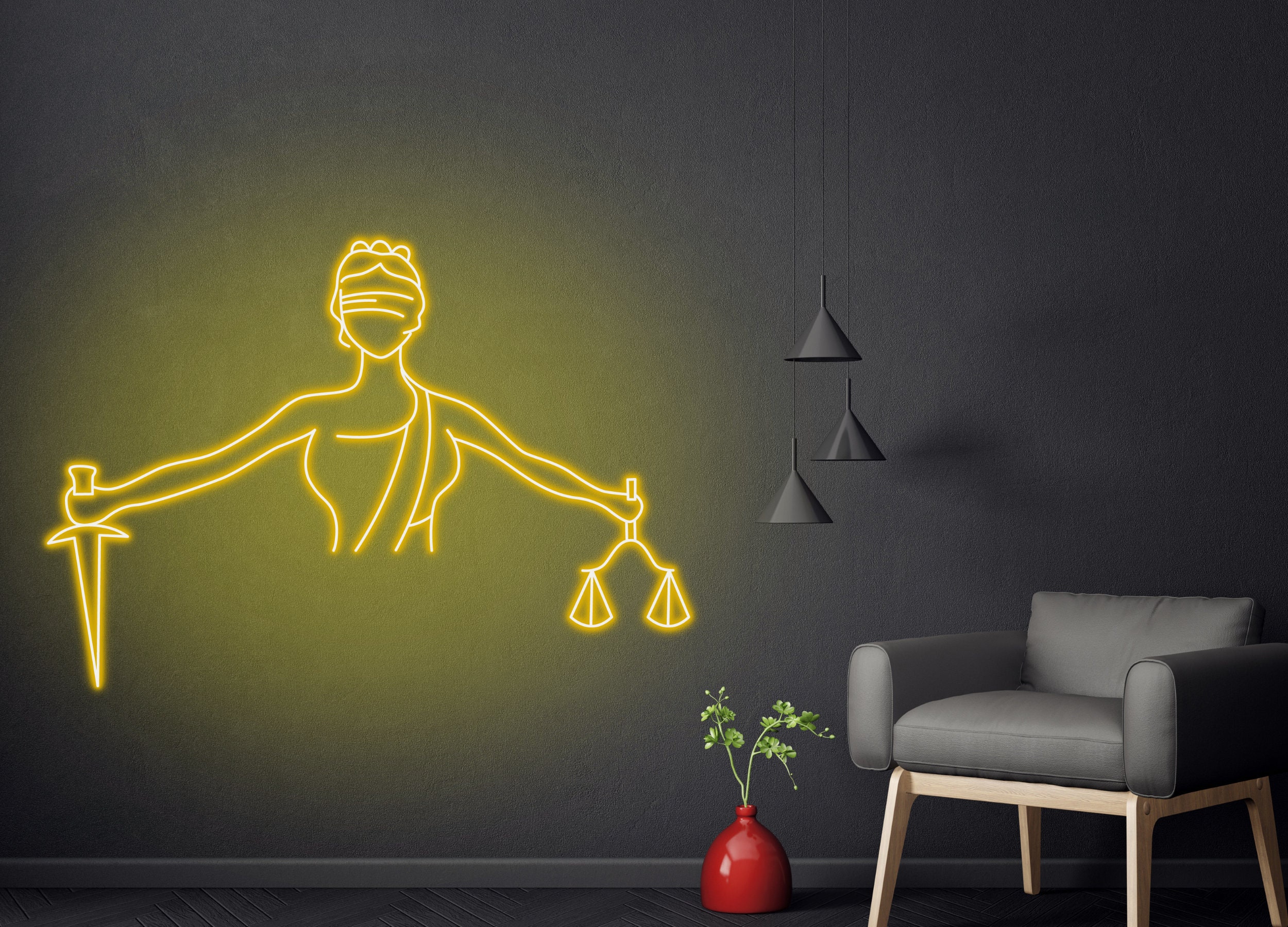 Lady Justice Neon Sign Justitia Neon Sign Justice Led Sign - Etsy