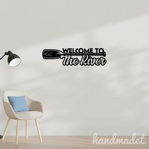 Personalized Welcome to the River Metal Wall Sign, Paddle Metal Wall ...
