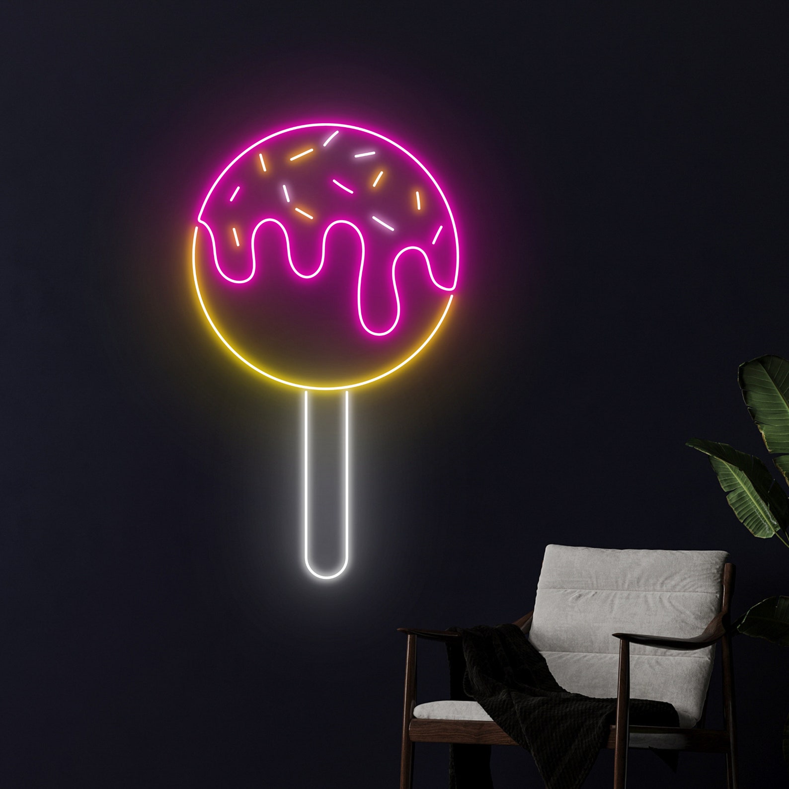 Cake Pop Neon Sign, Cake Pop Led Light, Bakery Shop Cake Pop Neon Light ...